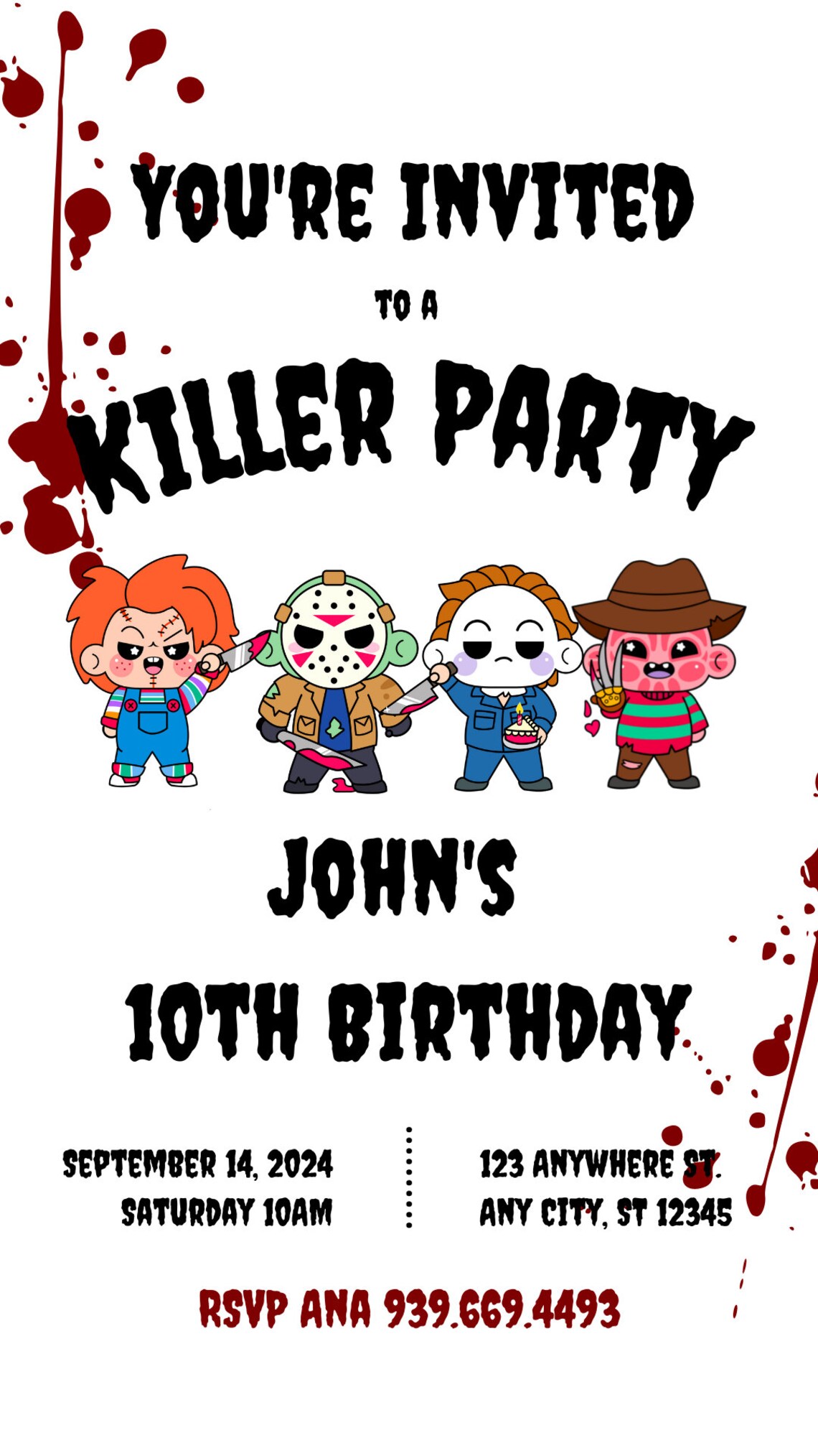 Digital: Cute Killers Killer Birthday Party Invitation - Etsy