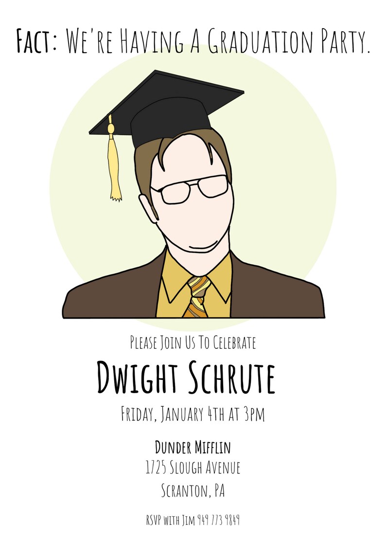 Digital: Dwight Schrute Graduation Party Invitation | Etsy