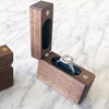 Flip-up Engagement Ring Box / Pocket Proposal Ring Holder / Slim Wooden ...