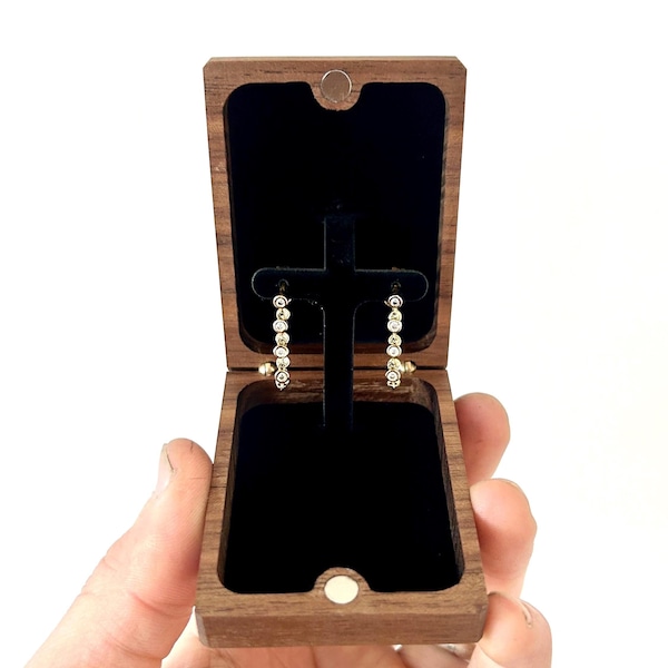 Wooden Earring Stud Box - Etsy