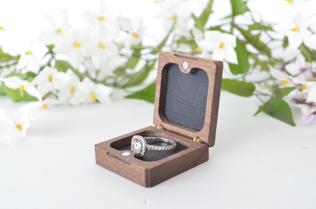 Slim Engagement Ring Box - Flat Minimalist Ring Box - Tooth Fairy Box ...