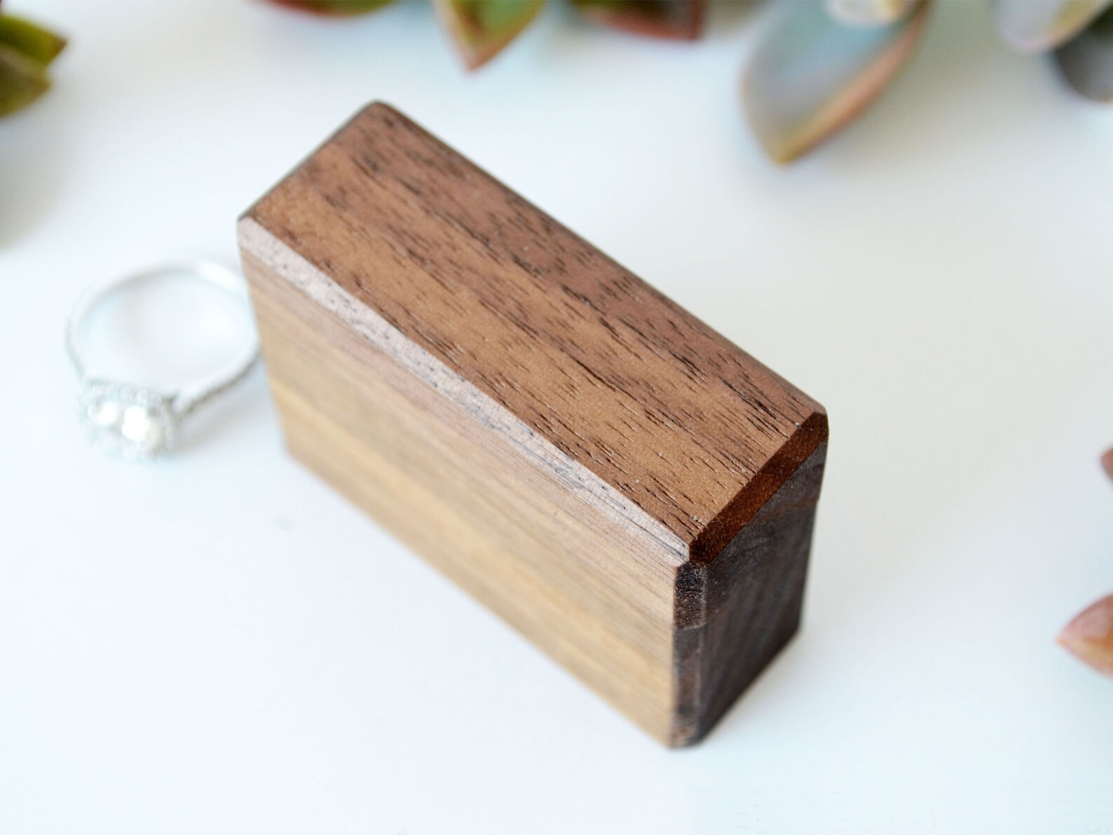 Magnetic Slim Engagement Ring Box Personalize Engrave | Etsy