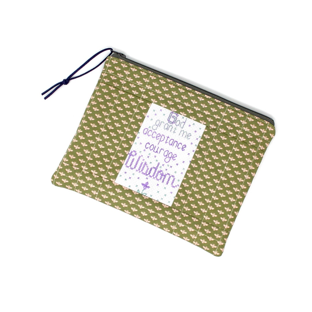 Quilted Cross Stitch Pouch - Religious Cross Stitch - Acceptance ...