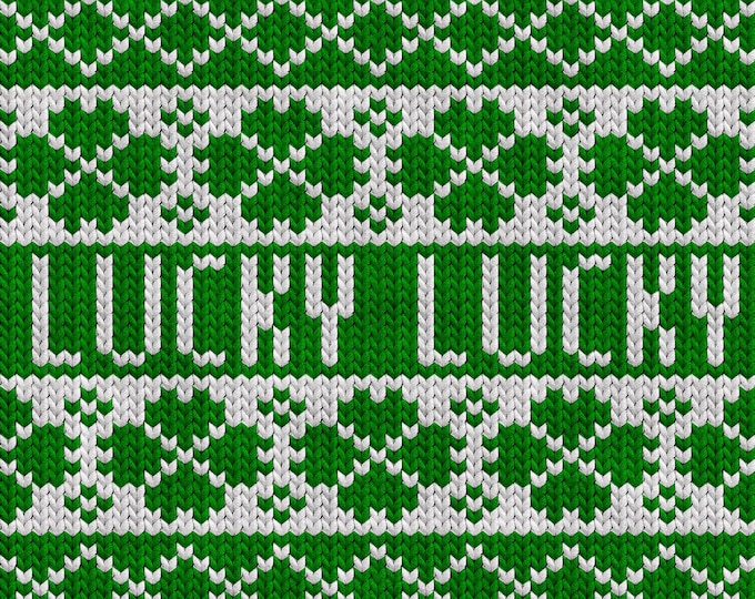 St Patricks Day Irysh Green Clover Jacquard Knitting Chart – 24 ...