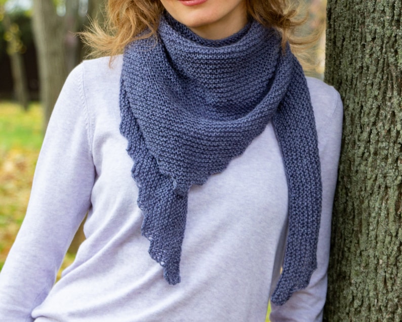 Small Triangle Shawl Hand Knit Triangle Shawlette Scarf Women - Etsy