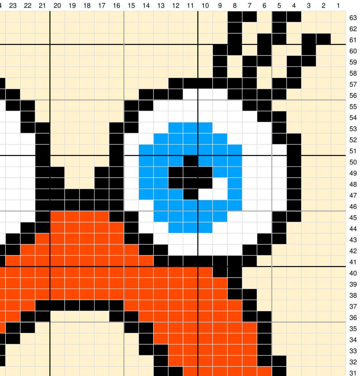 Funny Libra Knitting Chart - Big Eyes and Long Eyelashes - PDF Digital ...