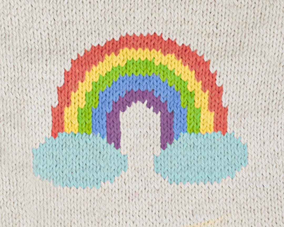 Colorful Rainbow Knitting Chart for Baby Cardigans – PDF Knit Pattern ...