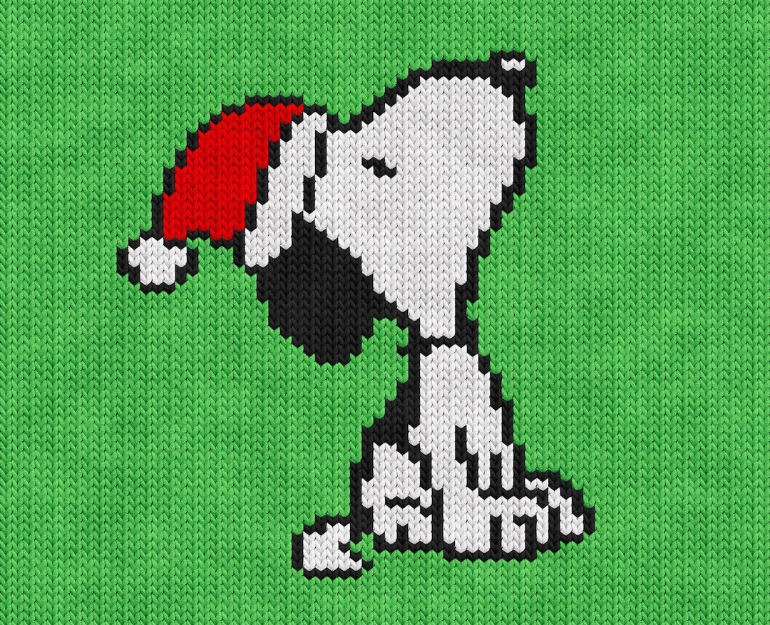 Christmas Santa Snoopy Knitting Chart – PDF Pattern for Machine & Hand ...