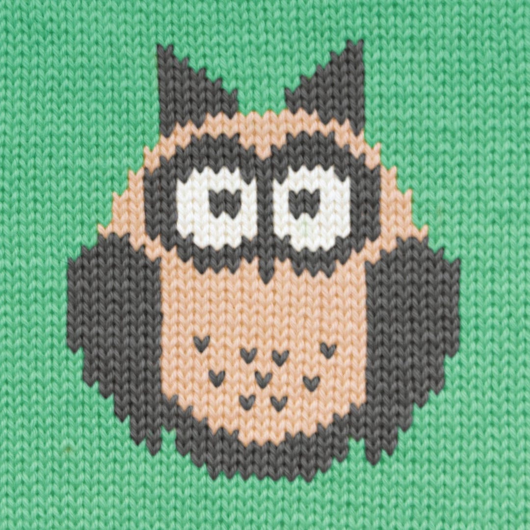 Owl Knitting Chart - Cute Bird Pattern | Forest Animal Intarsia Fair ...