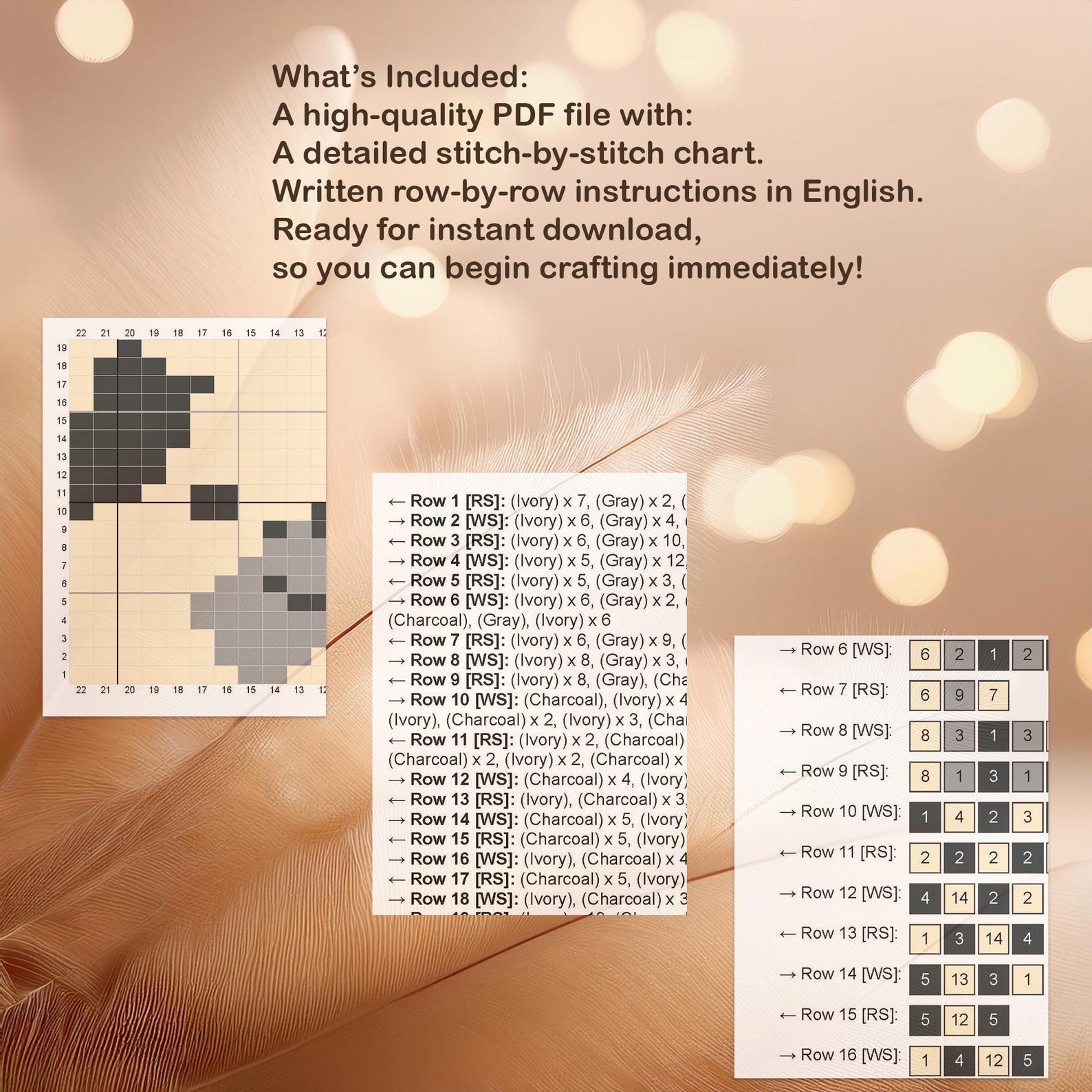 Pug Dog Knitting Chart - PDF Digital Download - Intarsia Colorwork ...
