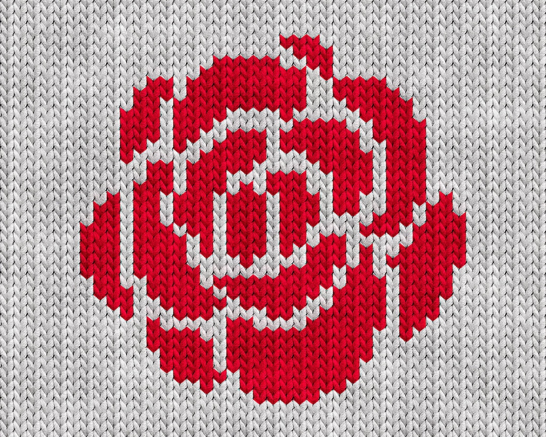 Red Rose Flower Knitting Chart – PDF Pattern for Machine & Hand ...