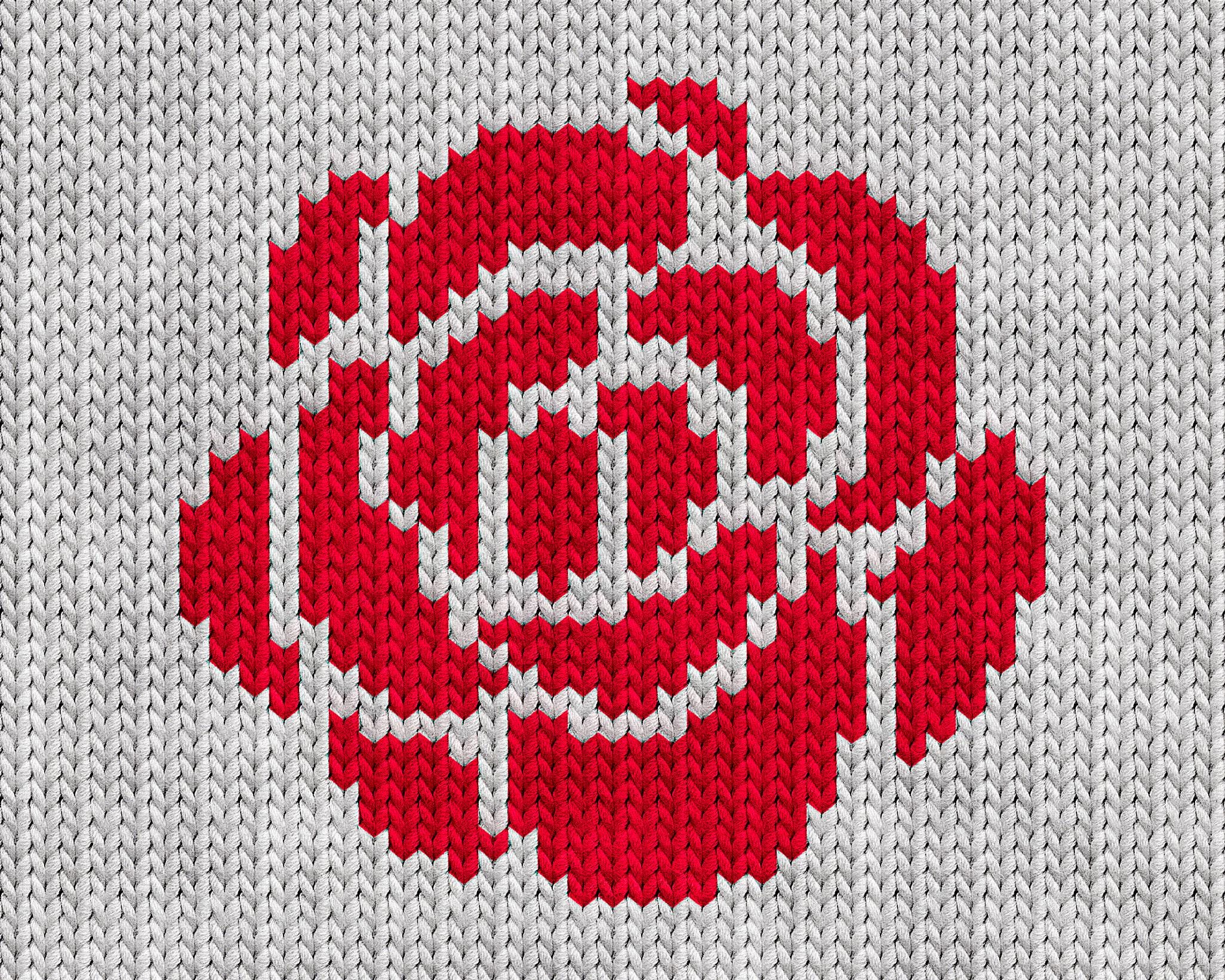 Red Rose Flower Knitting Chart – PDF Pattern for Machine & Hand Knitting, Intarsia, Fair Isle ...