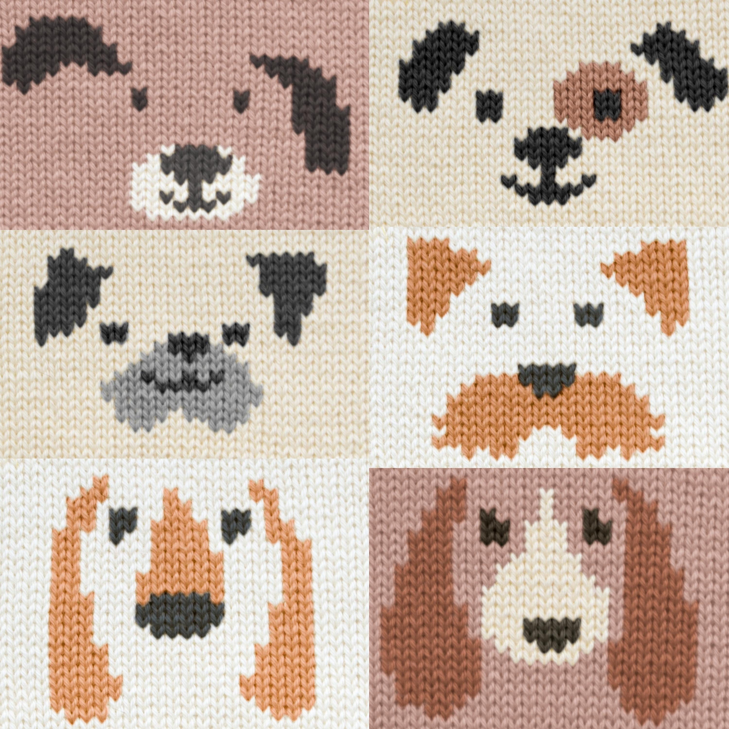 Dog Lovers Knitting Chart Collection - Set of 6 Grapfs and Writting ...