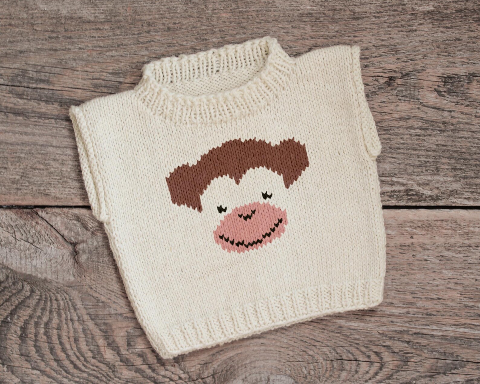 Cute Monkey Knitting Chart 30 Stitches X 30 Rows - PDF Pattern for ...