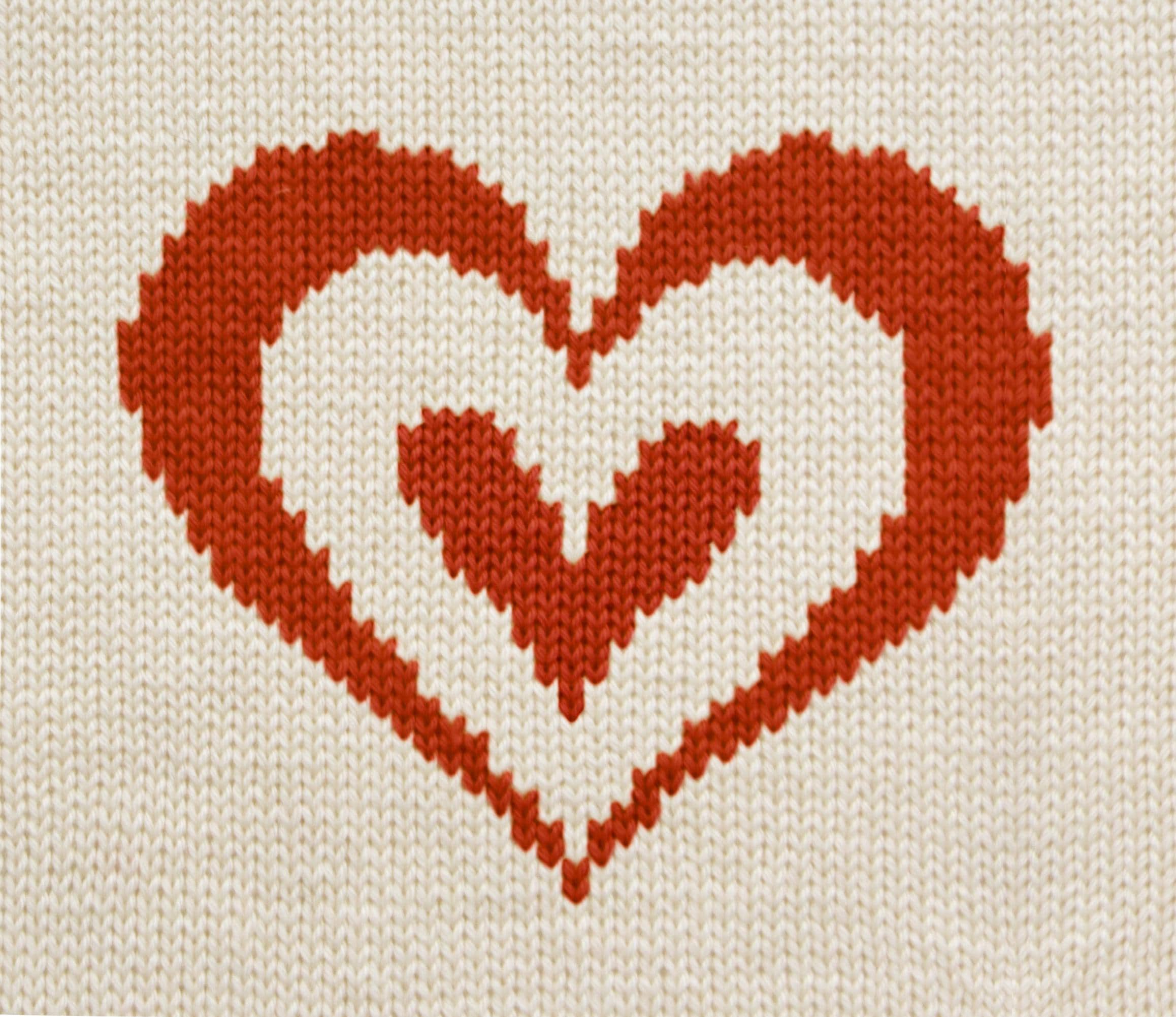 Red Heart Chart - PDF Knitting Pattern - Intarsia Diagram - Love ...