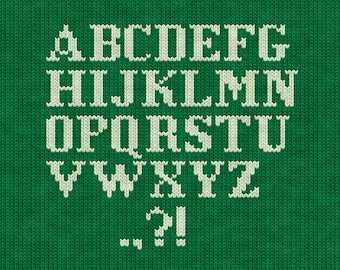 Alphabet Knitting Chart | Easy Beginner Intarsia PDF Instant Download ...