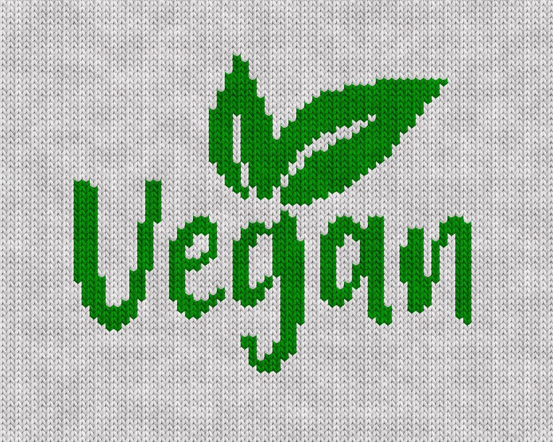 Vegan Leaf Knitting Chart – PDF Pattern for Machine & Hand Knitting ...