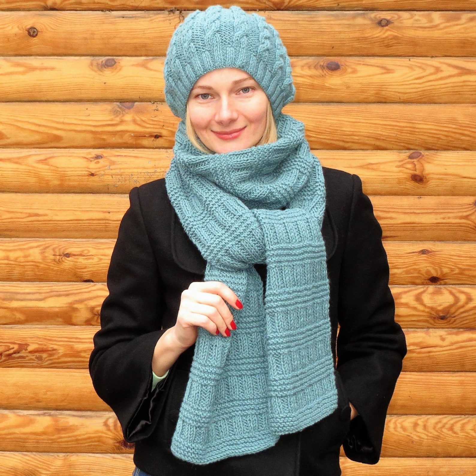 Long Knit Scarf Wool Knit Scarf Women Wool Scarf Chunky Knit - Etsy