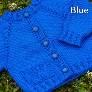 Blue Baby Sweater Baby Wool Cardigan Wool Baby Sweater Hand Knit ...