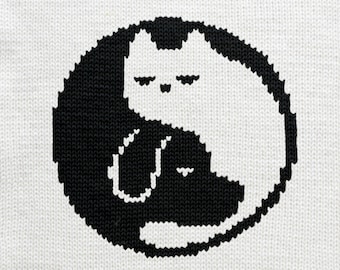 Yin Yang Cat and Dog Chart for Hand & Machine Knitting - PDF Instant ...