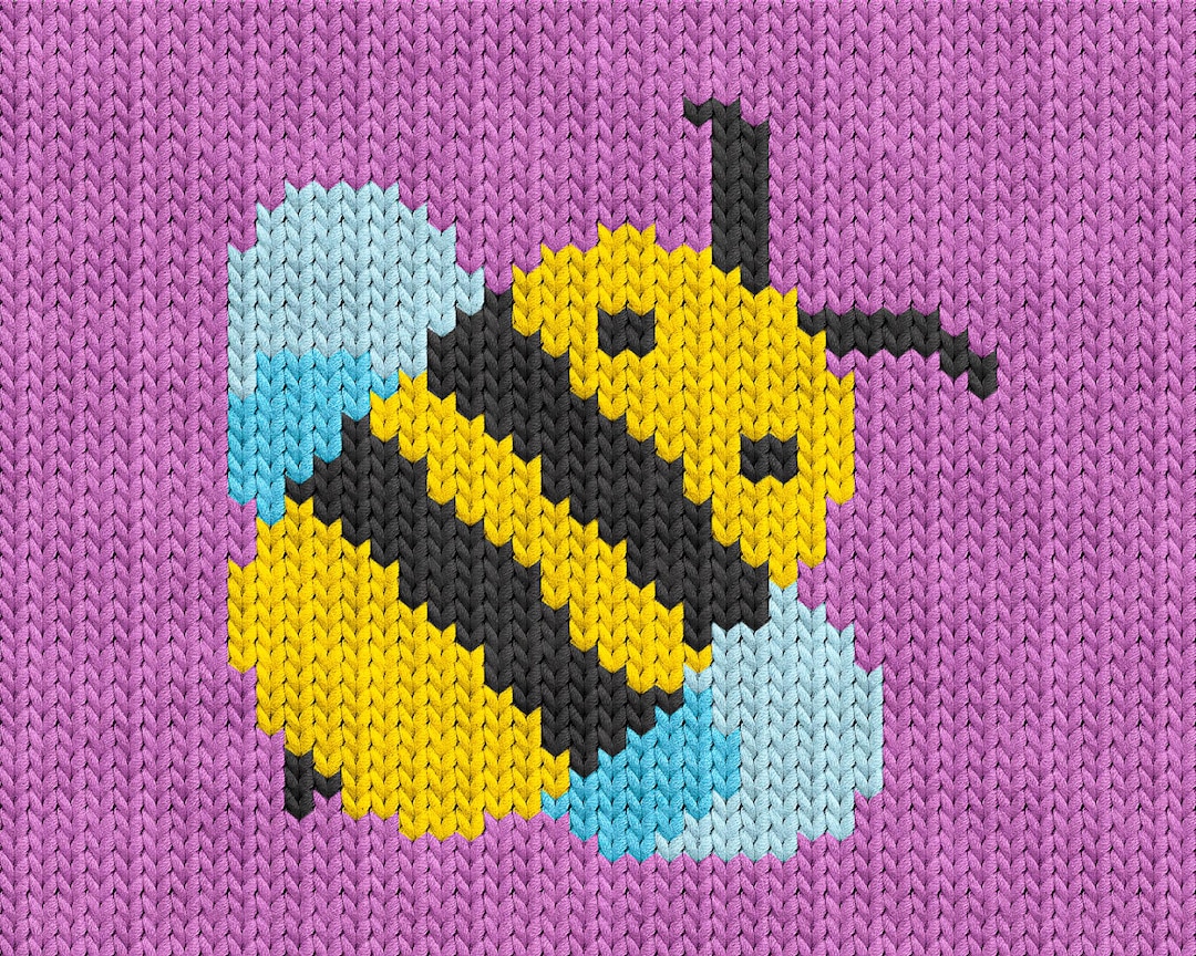 Busy Bee Knitting Chart – PDF Pattern for Machine & Hand Knitting, Intarsia, Fair Isle ...