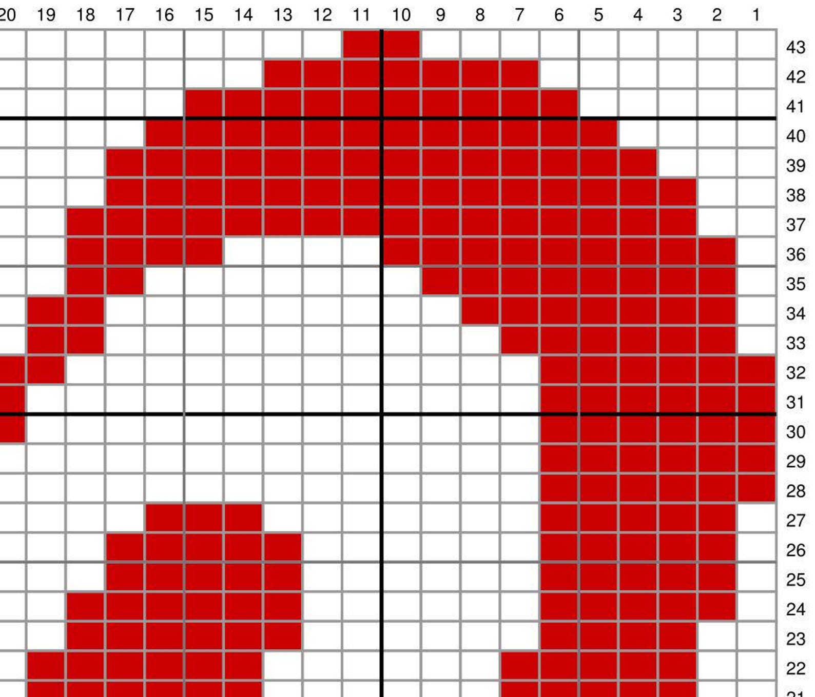 Red Heart Chart - PDF Knitting Pattern - Intarsia Diagram - Love ...