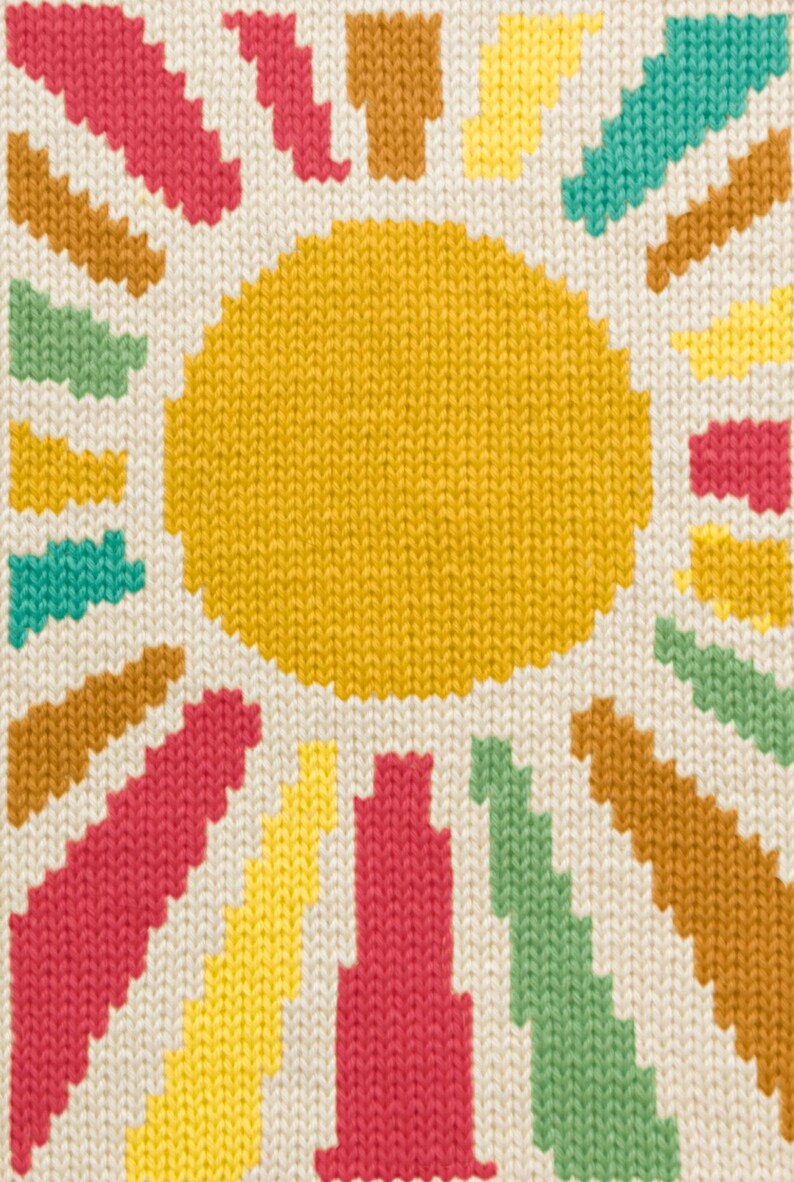 Abstract Sun Bauhaus Style Chart, PDF Digital Download, Intarsia Graph ...