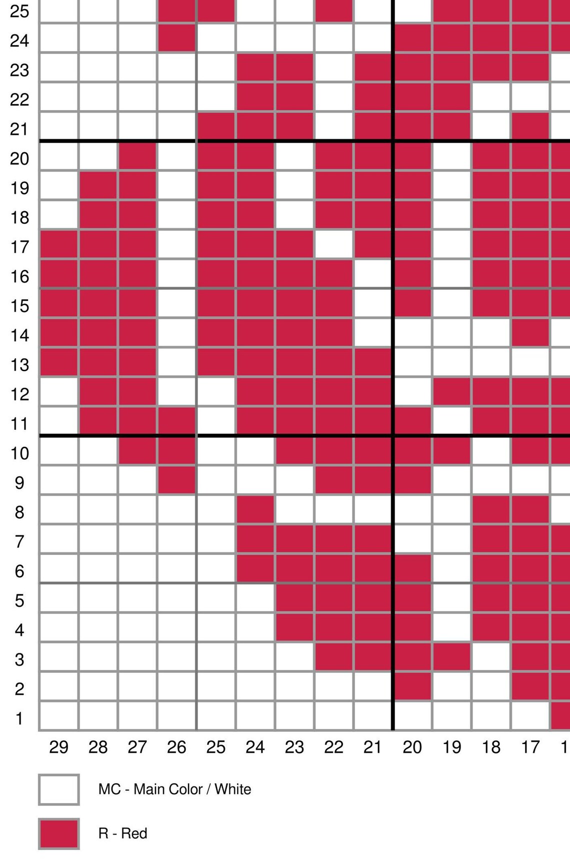 Red Rose Flower Knitting Chart – PDF Pattern for Machine & Hand ...