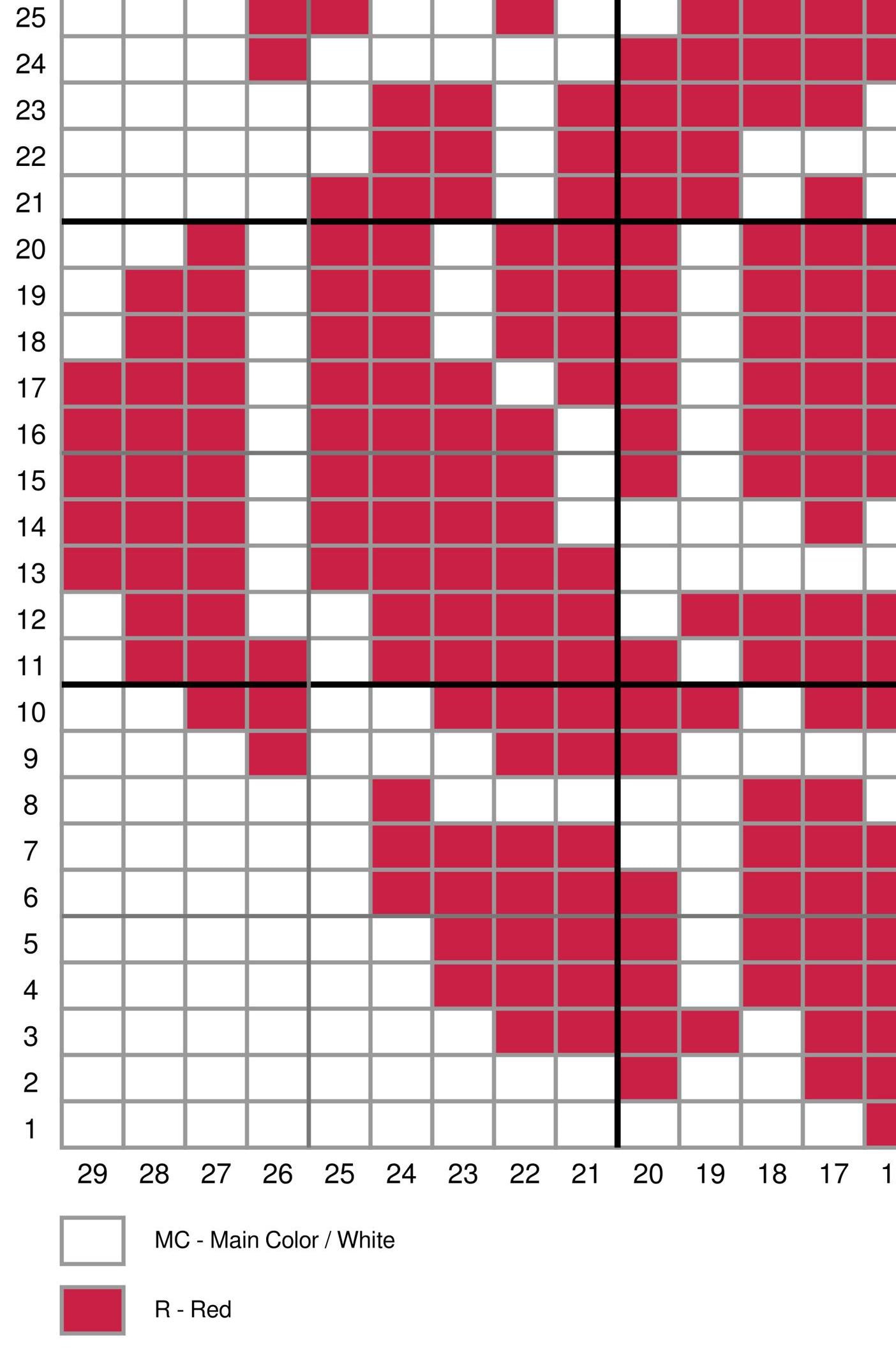Red Rose Flower Knitting Chart – PDF Pattern for Machine & Hand ...
