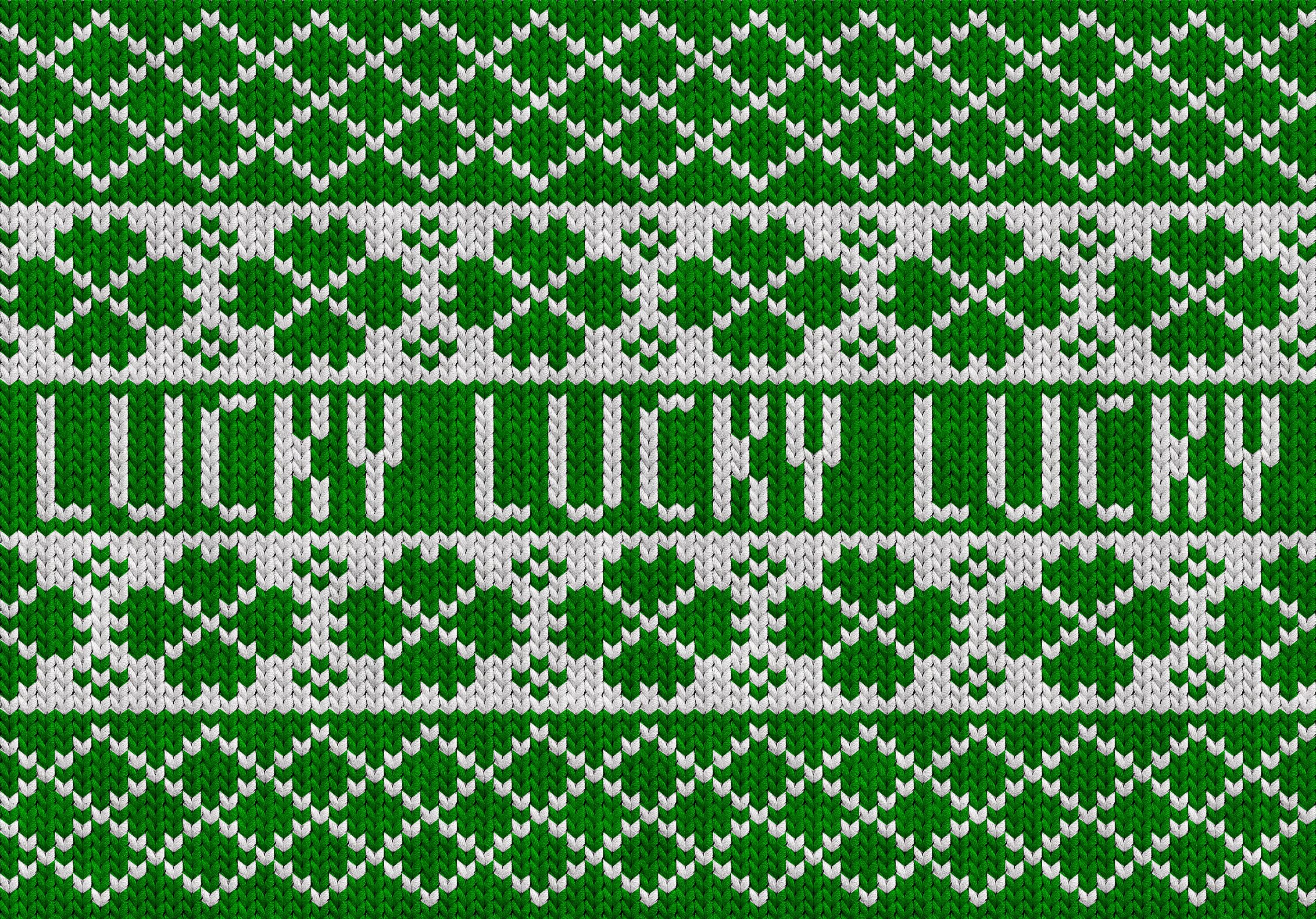 St Patricks Day Irysh Green Clover Jacquard Knitting Chart – 24 ...