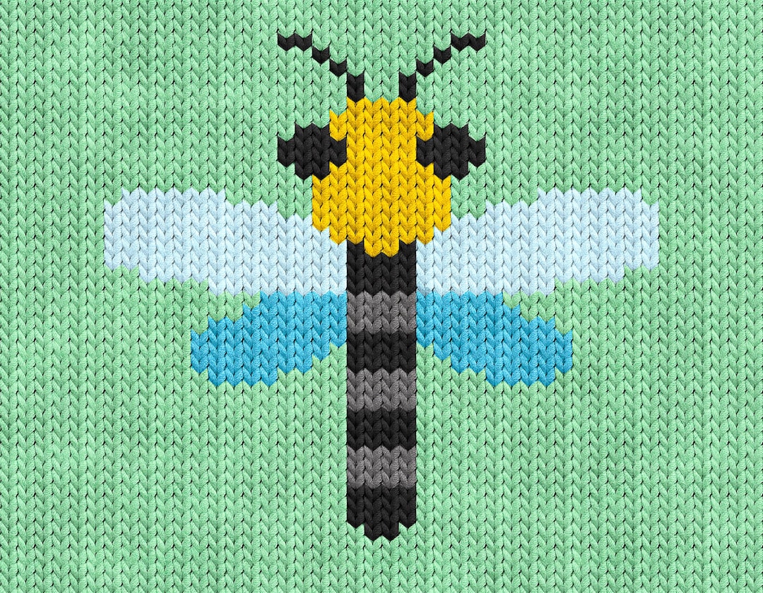 Elegant Dragonfly Knitting Chart – PDF Pattern for Machine & Hand ...