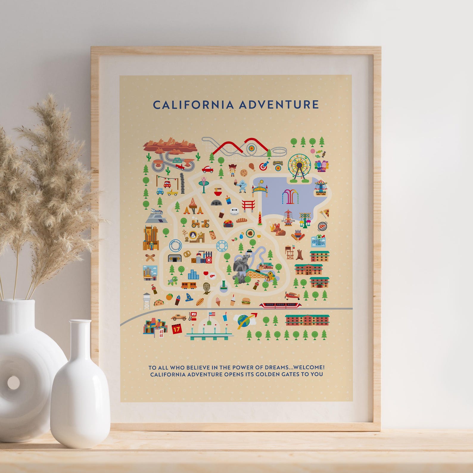 California Adventure Map Print – Digital Download. Updated for 2026 - Etsy
