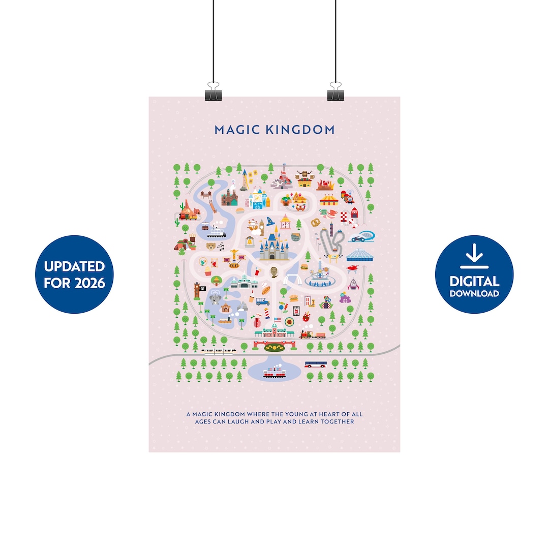 Magic Kingdom Map Print – Digital Download. Updated for 2026 - Etsy