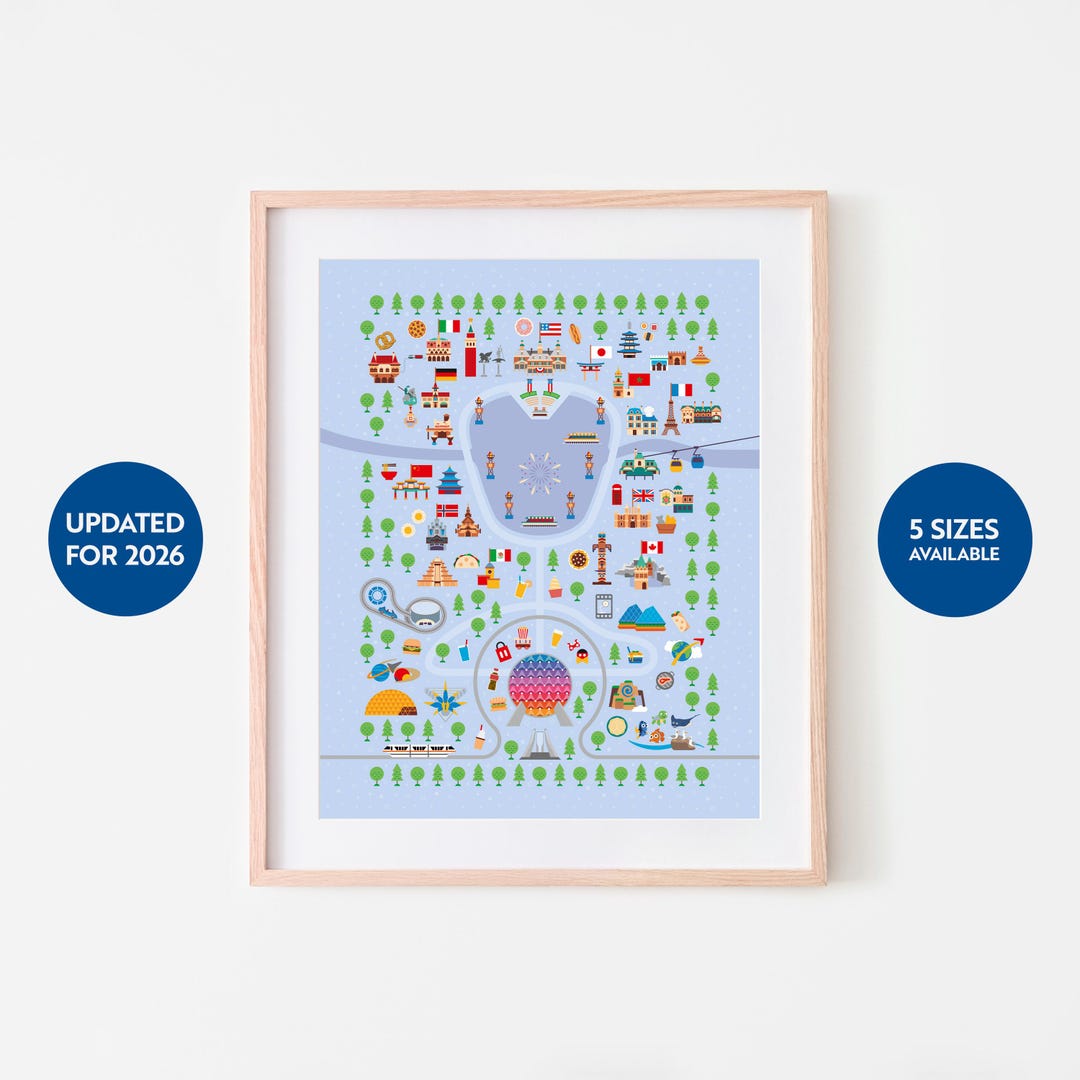 Epcot Map Print. Updated for 2026 - Etsy UK