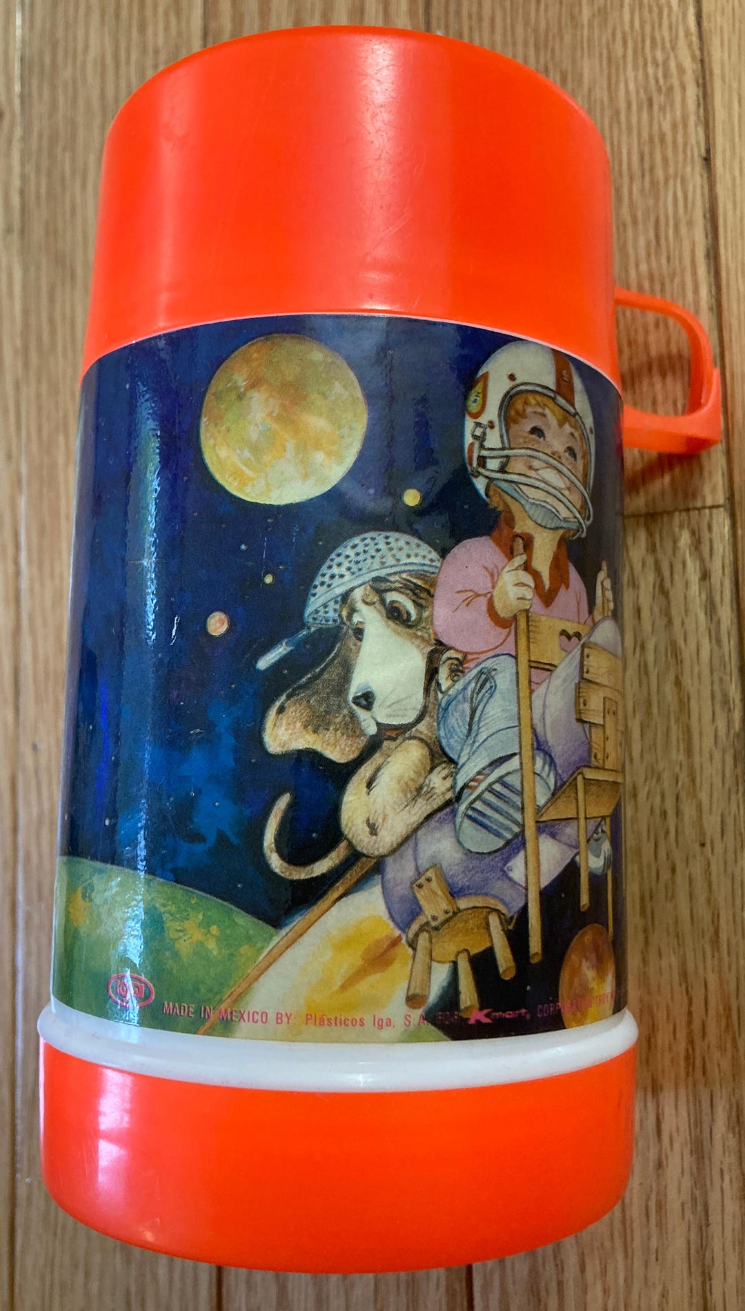 Vintage IGA Kmart Lunch Box Thermos Bottle (orange, Space Flgiht) - Etsy