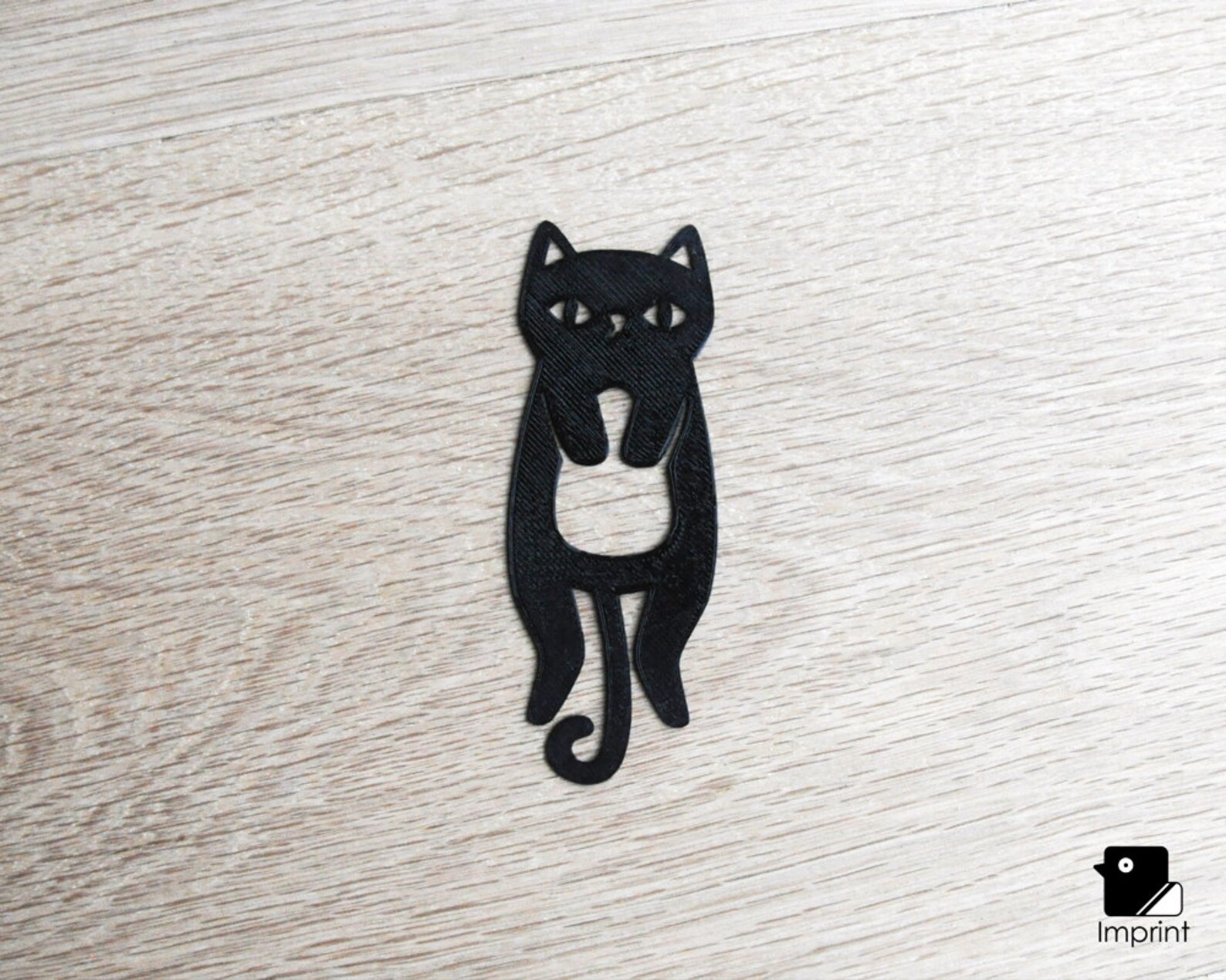 Cat Bookmark 3D Printed in Black Plastic - Etsy Australia