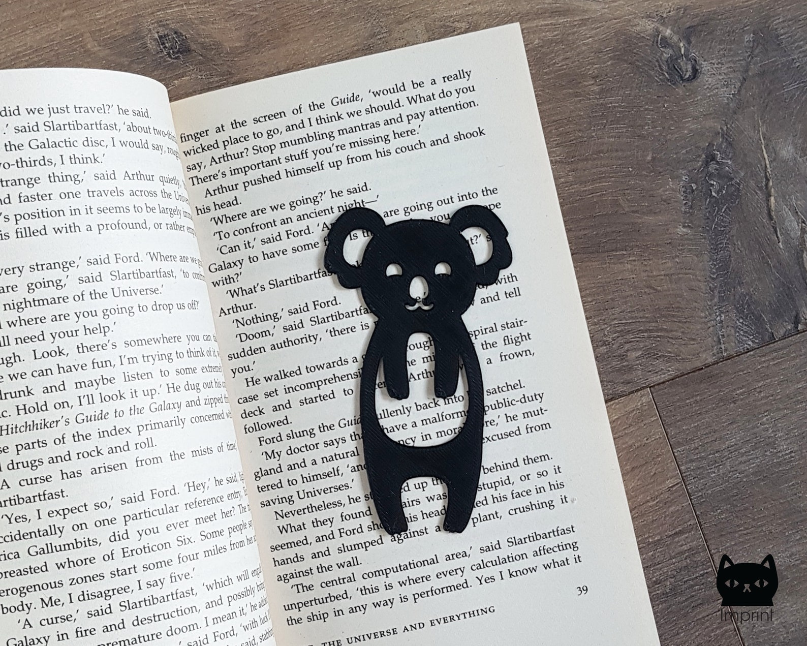 Koala Bookmark 3D Printed in Black Plastic | Etsy