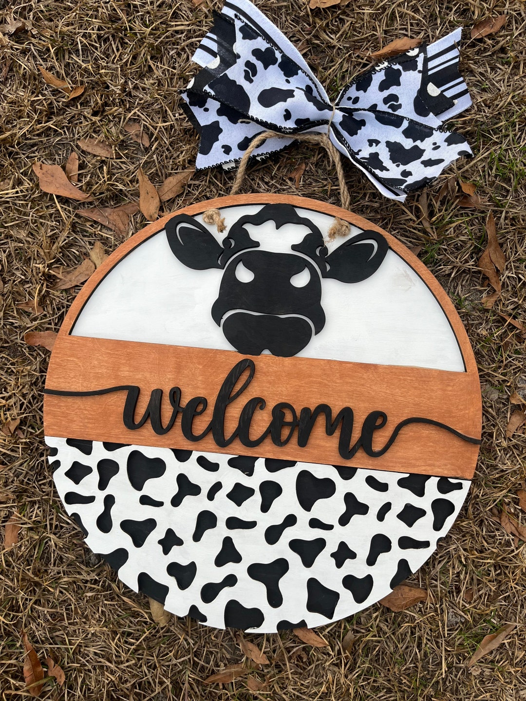 Cow Welcome Door Sign - Farm - Farmhouse - Country - Door Hanger - Etsy