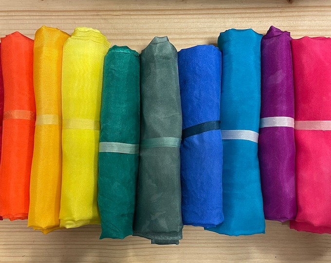 Rainbow Color Play Scarves- Vegan Playsilks -for Open-ended Play ...