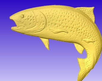 Fish 3d Vector Art for Cnc Projects and Carving Patterns in Stl File ...