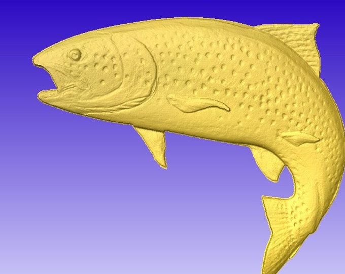 Trout 3d Vector Art for Cnc Projects or Carving Patterns and Models in ...