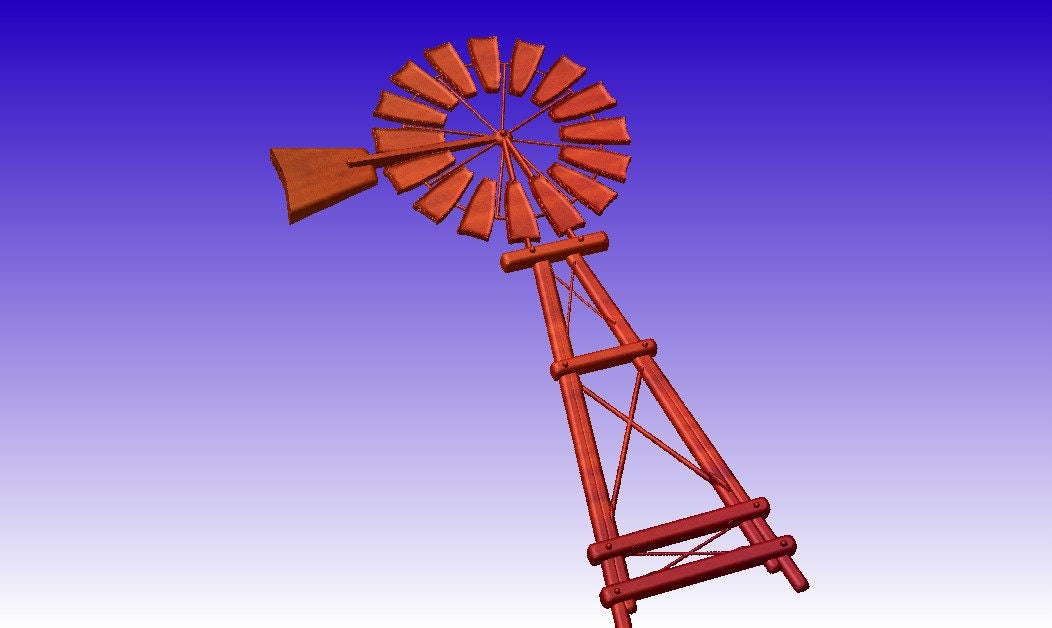Windmill Vector Relief Model for Cnc Routers or Sign Making Pattern in ...