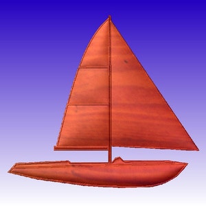 Small Sailboat Vector Relief Model in Stl File Format for Download Only ...