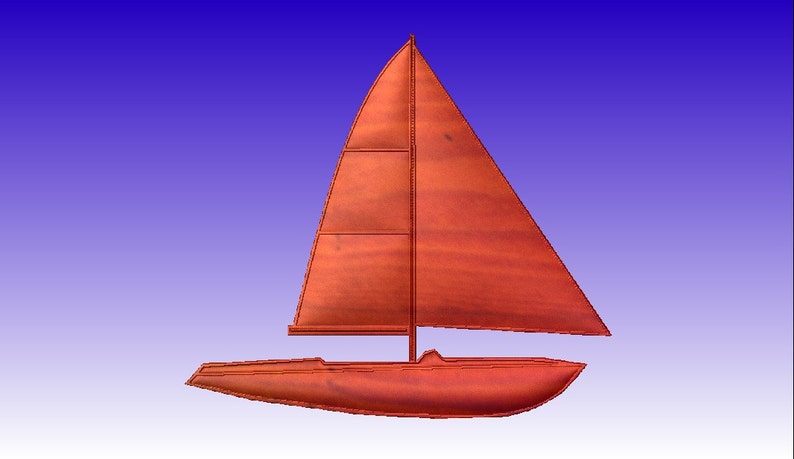 Small Sailboat Vector Relief Model in Stl File Format for Download Only ...
