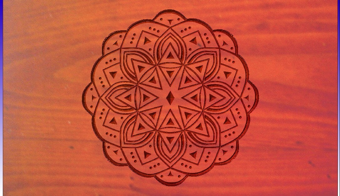 Vcarve Flower 2 Pattern for Cnc Routers or Chip Carving in Dxf File ...