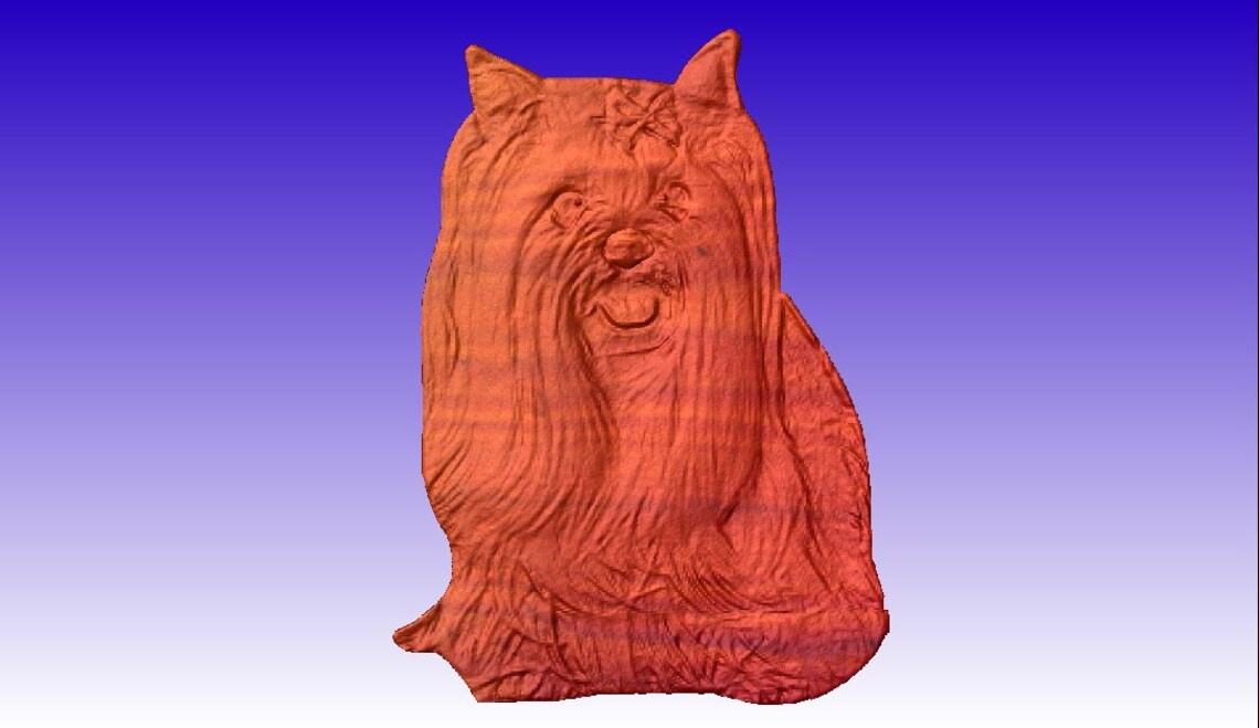 Yorkie 3d Vector Relief Model 3d Clipart for Cnc Router Projects or ...