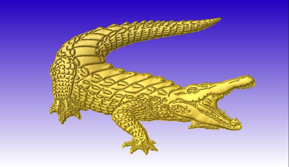 Alligator No. 2 Vector Relief Model for Cnc Router Projects or Sign ...