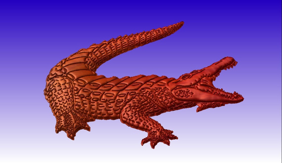 Alligator No. 2 Vector Relief Model for Cnc Router Projects or Sign ...