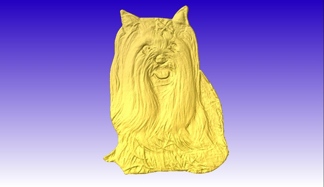 Yorkie 3d Vector Relief Model 3d Clipart for Cnc Router Projects or ...