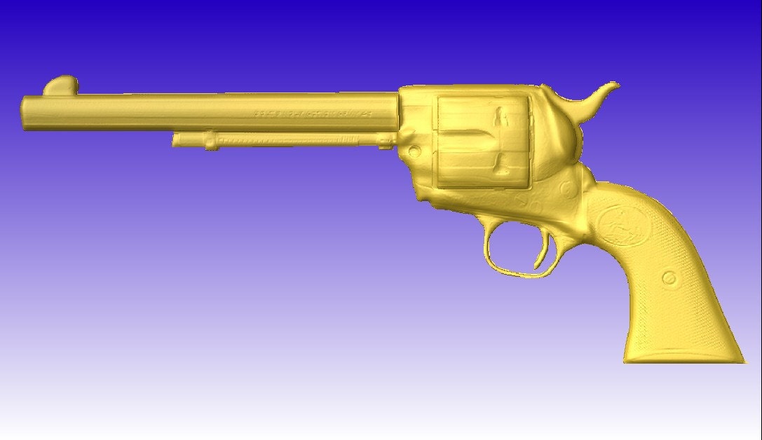 Old Colt 45 Vector Art Relief Model for Cnc Router Projects or Sign ...
